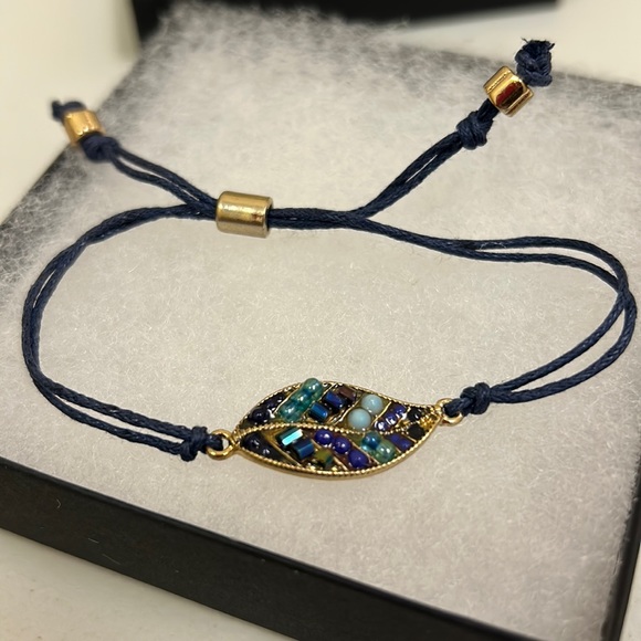 ZokyDoky | Jewelry | Beaded Leaf Waxed Pull String Braceletboutique ...